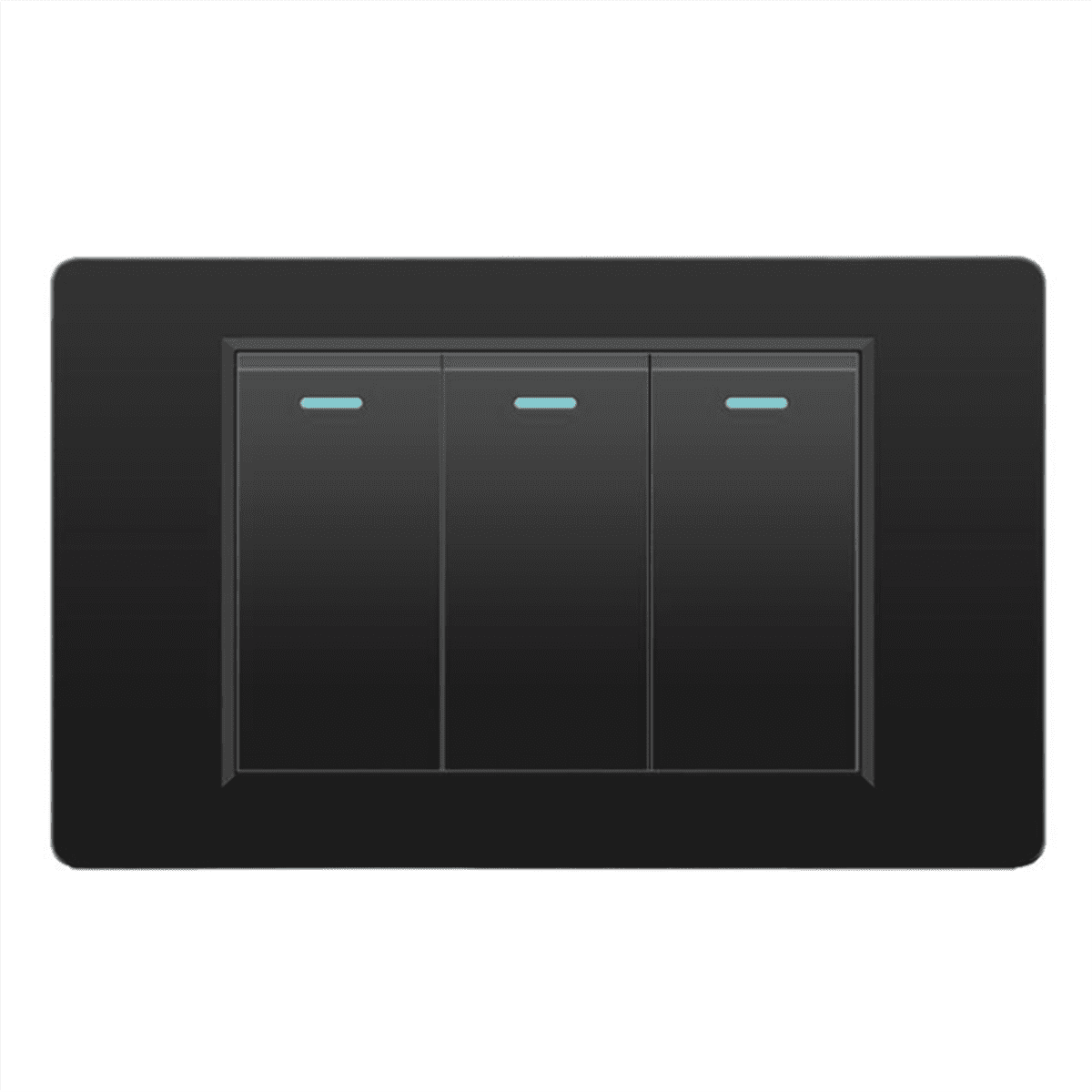 Wall Electrical Switches Light Switch 3 Gang 118mmx74mm Tempered Glass ...