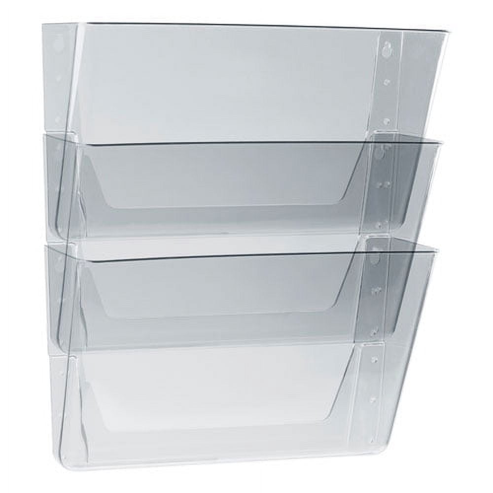 Wall File, 3 Sections, Letter Size, 13" x 4" x 14", Clear, 3/Set ...
