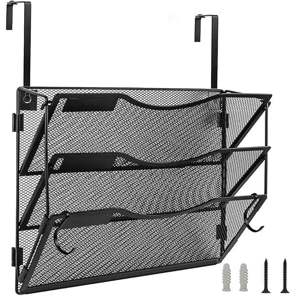 Wall File Organizer 3 Pockets, Mail Organizer, Hanging Folder Holder ...