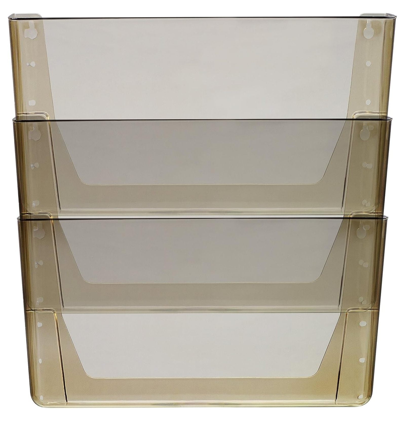 Wall File Organizer 3 Section - Legal Size 16" x 4" x 14" - Smoke Set ...