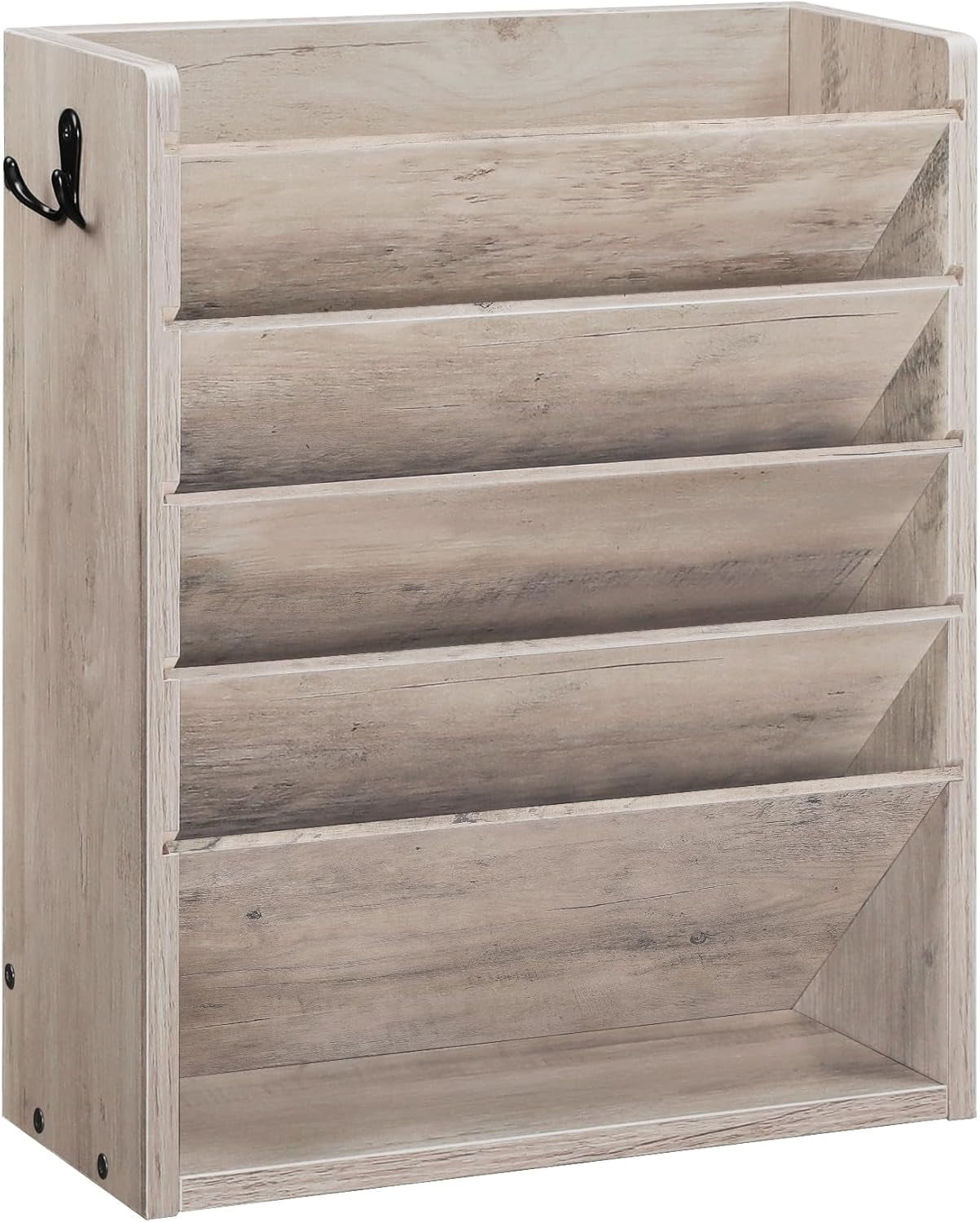 Wall File Organizer, 6-Tier Vertical Mount Hanging Holder with 2 Side ...