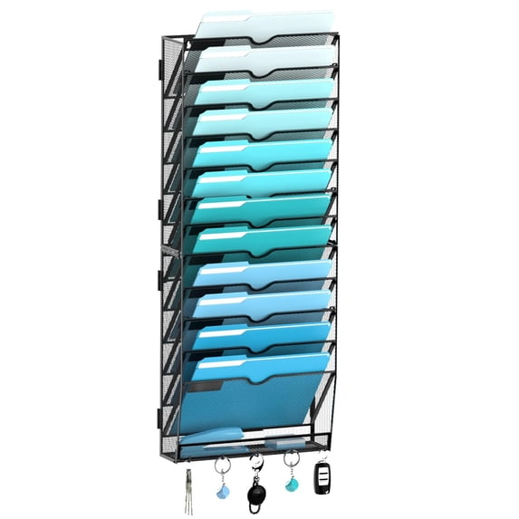 Wall File Organizer - Hanging File Organizer with , Mail Holder Wall ...