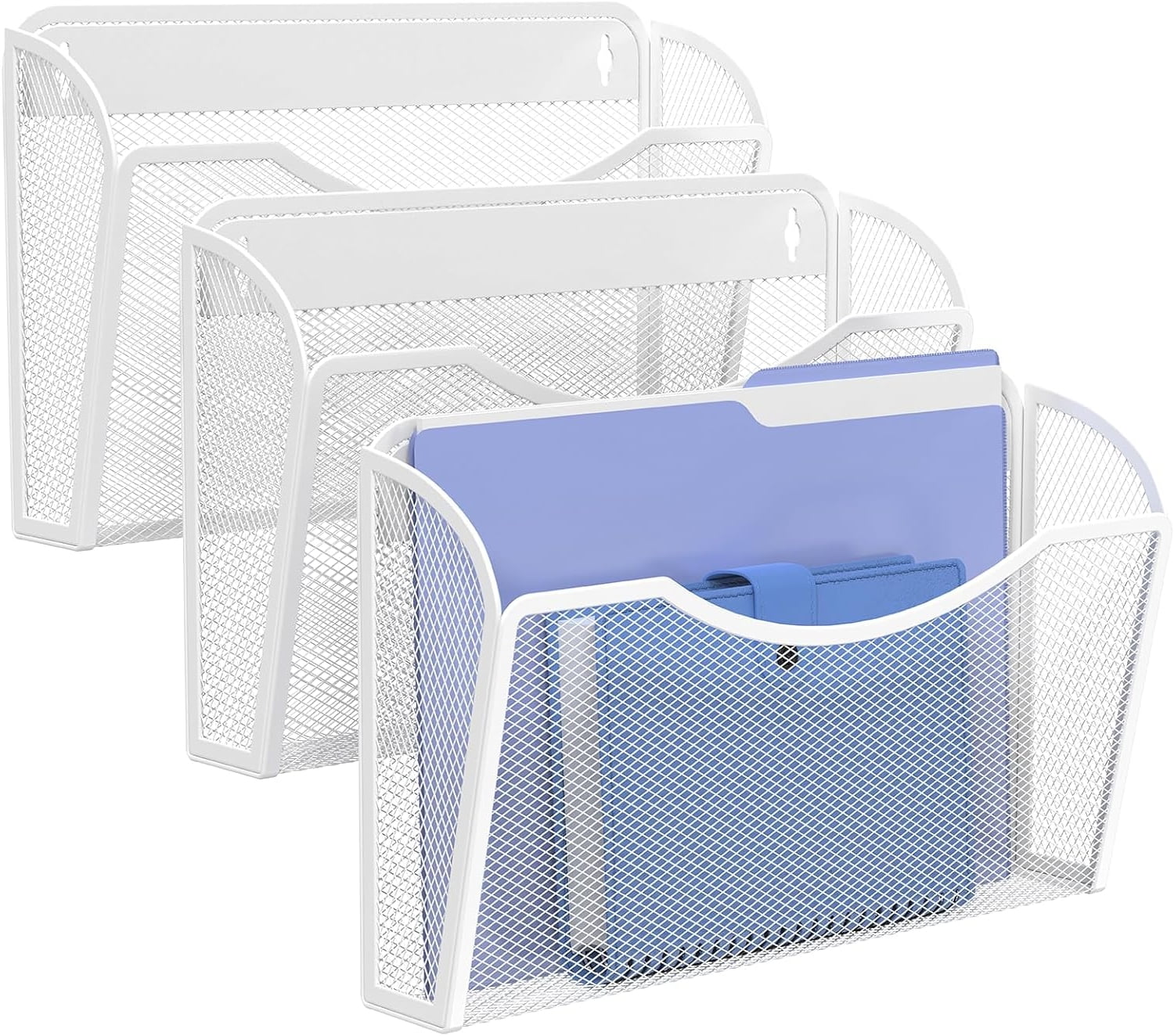 Wall File Organizer,Hanging Wall Mounted File Folder Binder Holder Mail ...