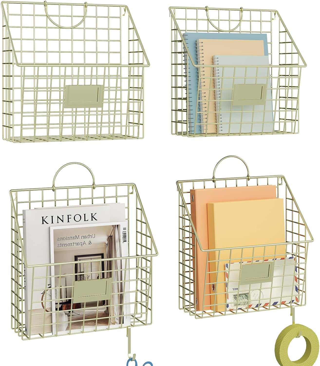 Wall File Organizer Mesh Hanging Wall Files Holder,Magazine Rack and ...