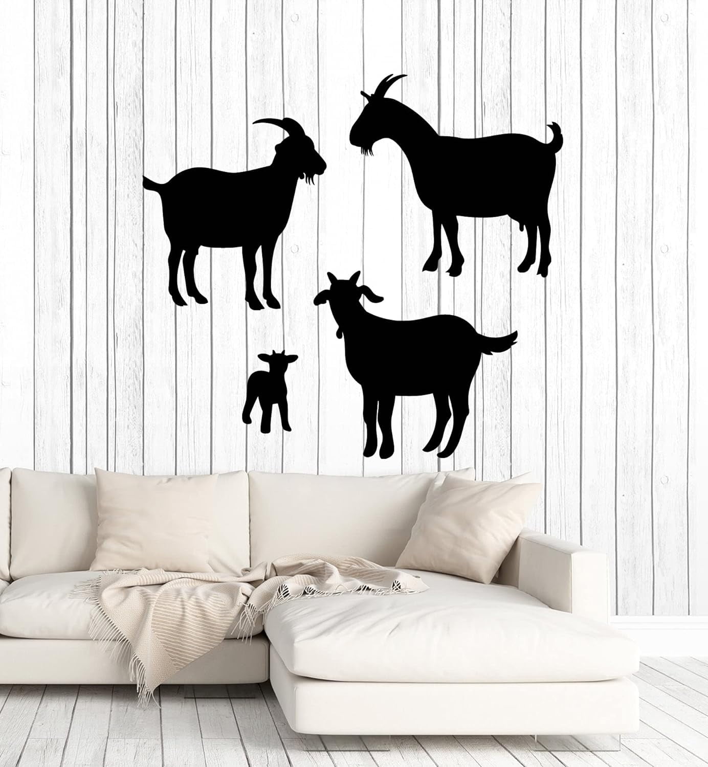 Wall Goat Silhouette Animal Farm Stickers Mural Large (g6501) Black ...