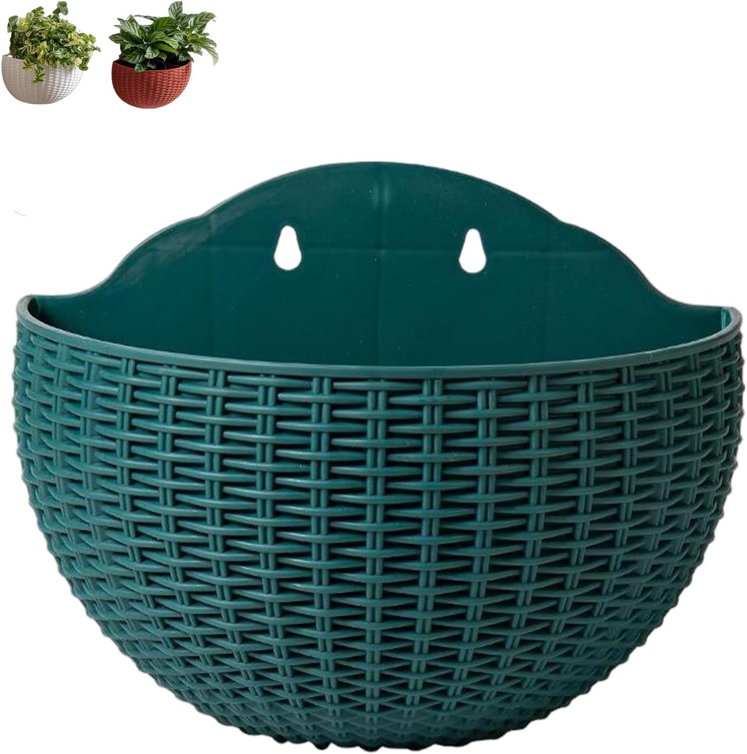 Wall Han-Ging Flowers Planter, Wall-Mounted Semicircular Flower Pot ...