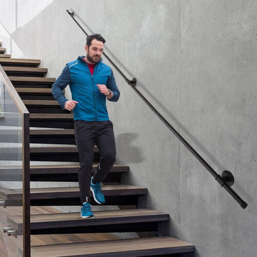 Wall Handrail 13FT Handrails for Indoor Stairs with Wall Mount Support ...