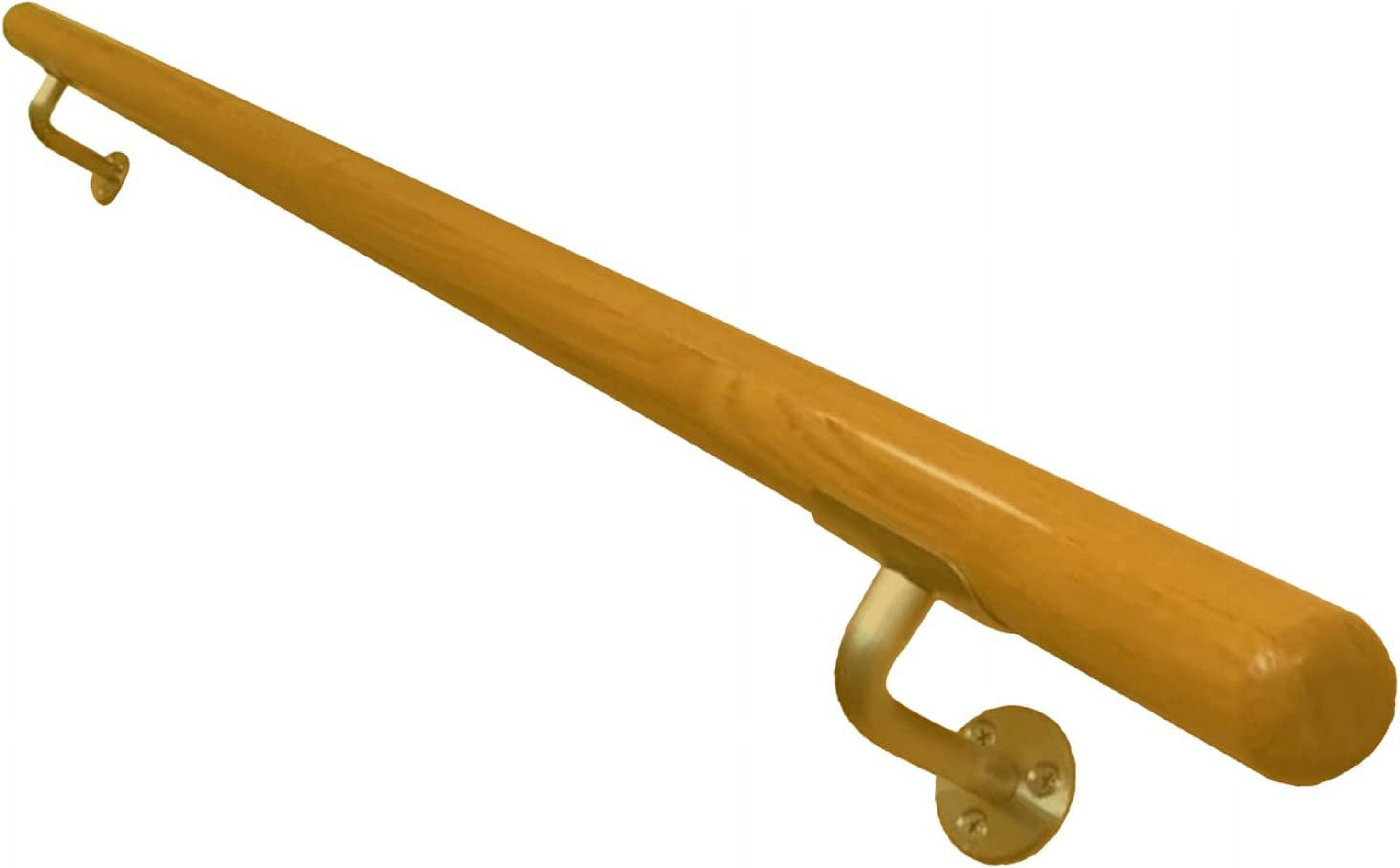 Wall Handrail 3 FT Long 2.0" Diameter Round Solid Wood Stair Handrail ...
