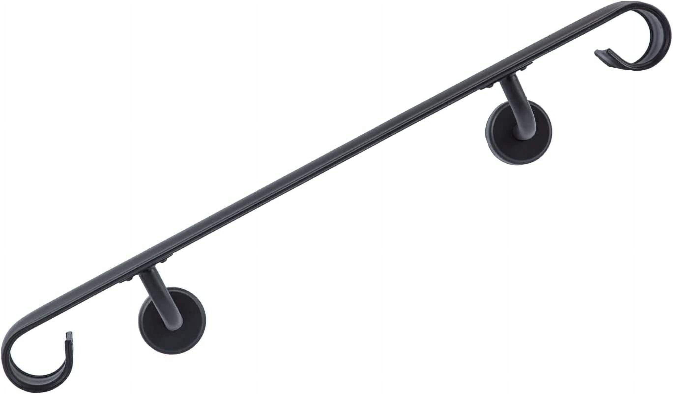 Wall Handrail Wrought Iron Stair Handrail Wall Mount Handrail Fit 3-4 ...