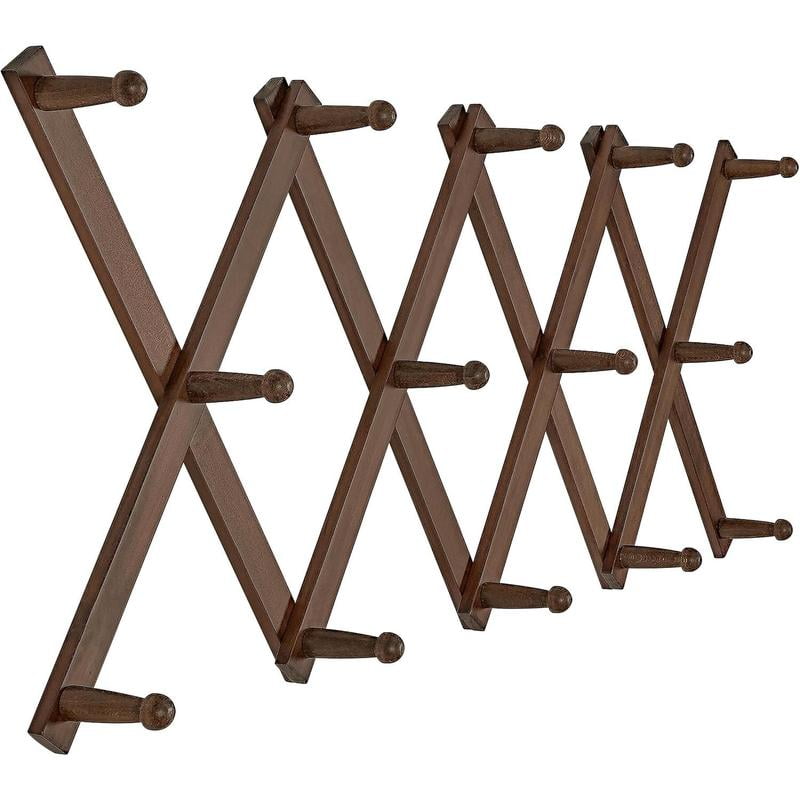 Wall Hanger, Modern Expandable Coat Rack Wall Mounted, Solid Wooden ...
