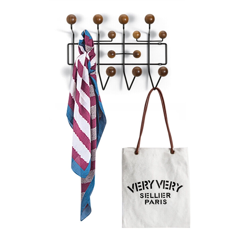 Wall Hanger Multi Hooks Coat Rack Hang It All Candy Solid Walnut Wood ...