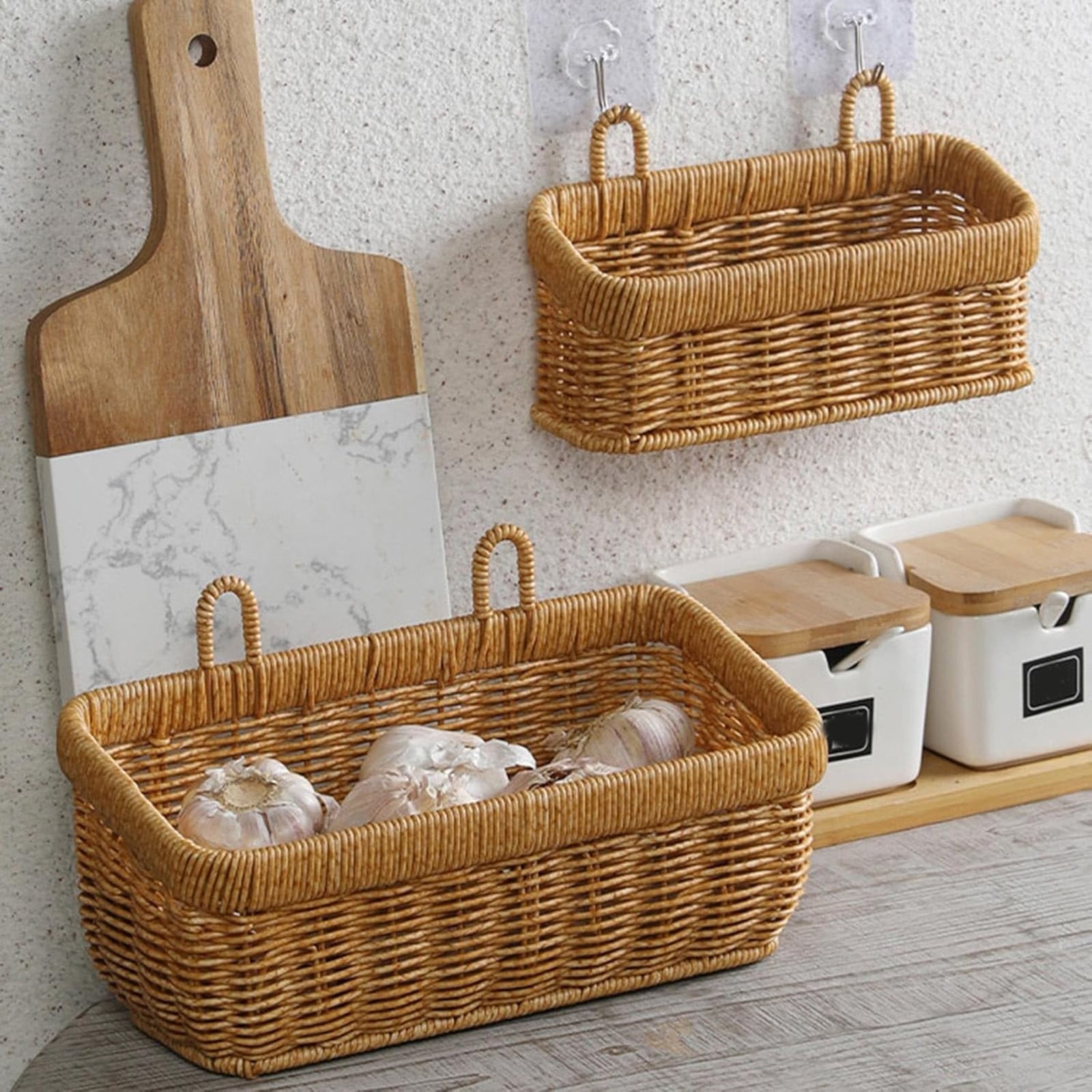 Wall Hanging Basket, Small Hand-Woven Hanging Organizer Basket for ...