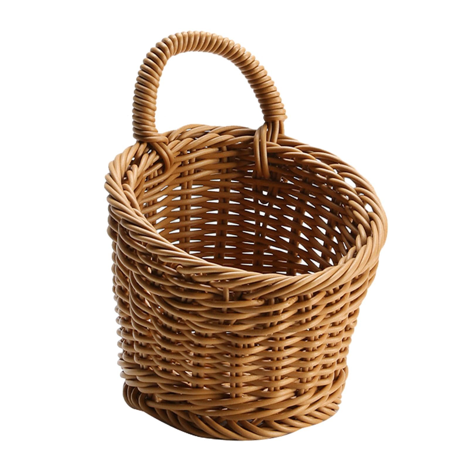Wall Hanging Baskets Woven Wall Basket with Handle Container ...
