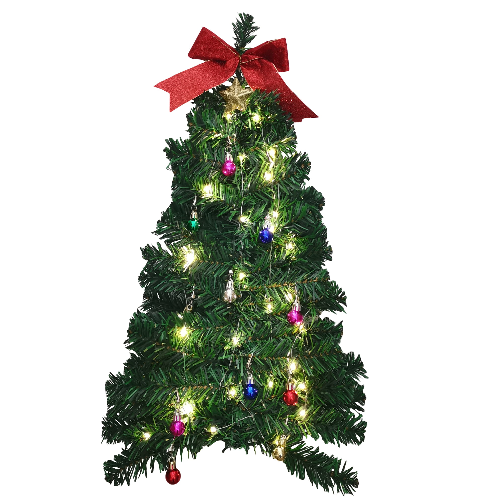Sunisery Light Up Wall Hanging Christmas Tree Artificial Christmas Tree ...