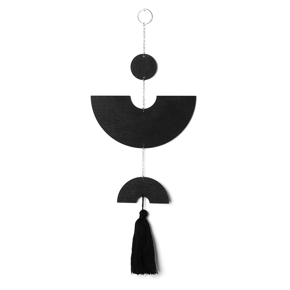 Wall Hanging Decor Wall Art Geometric with Tassel Black for Wall Decor ...