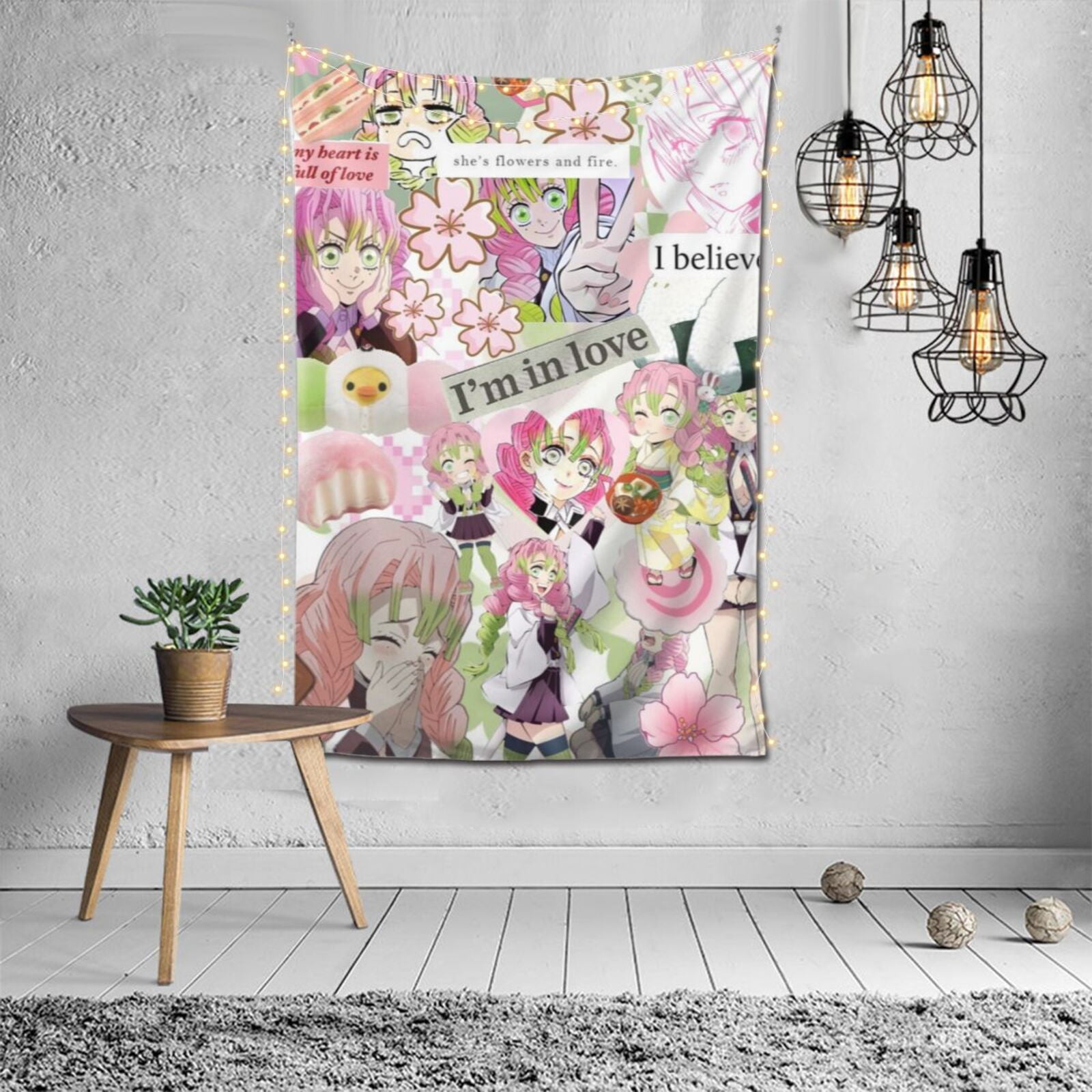 Wall Hanging Decoration Tapestry, Demon Slayer Kanroji Mitsuri Art ...