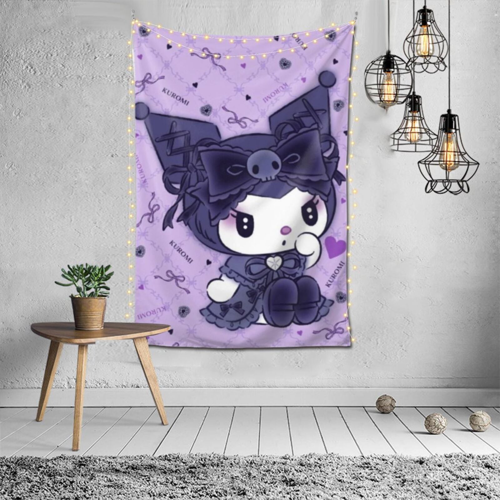 Wall Hanging Decoration Tapestry, Kuromi Art Poster for Living Room ...