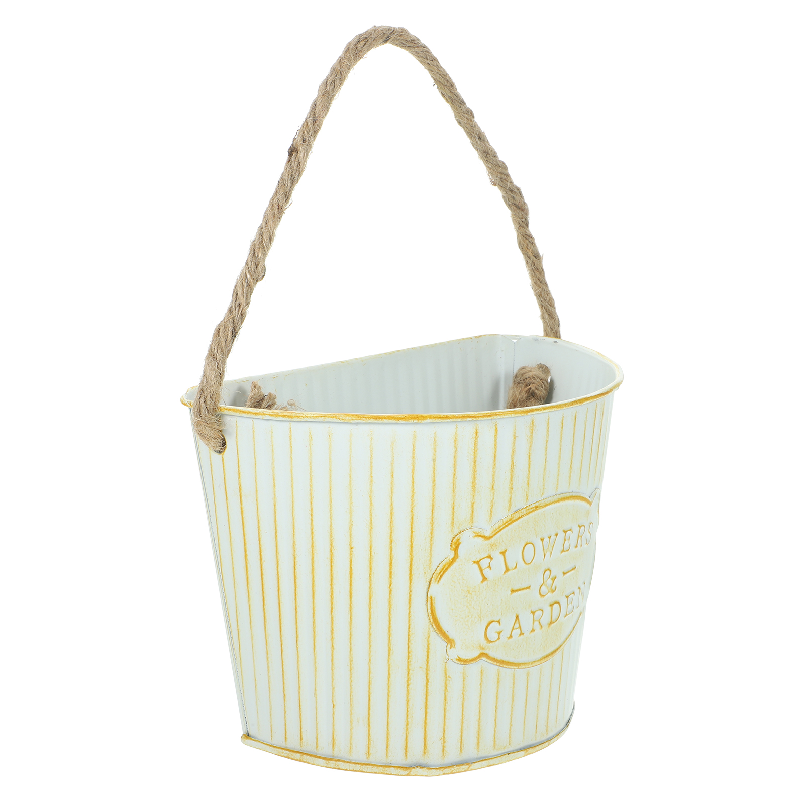 Wall Hanging Flowerpot Rustic Metal Bucket Stand Vases Planter ...