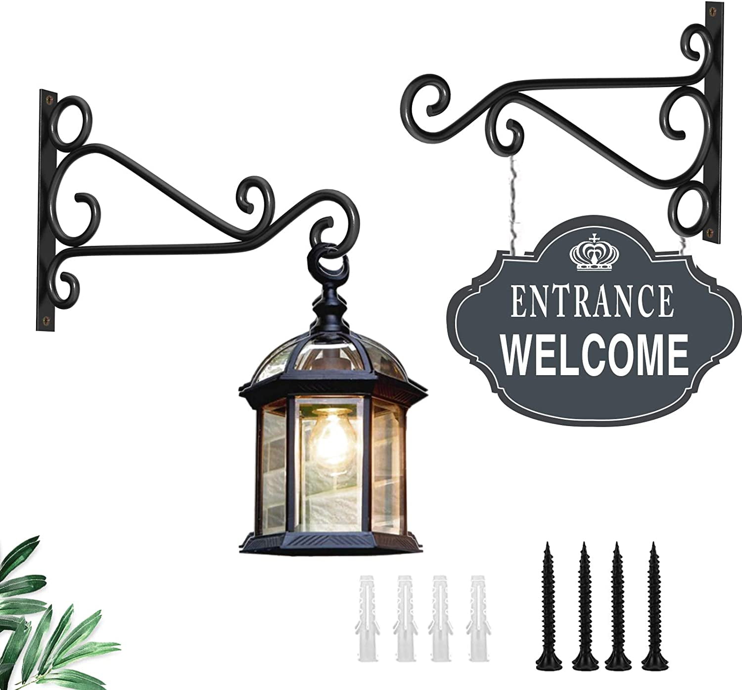 Wall Hanging Plant Brackets, 12 Inch Retro Heavy Duty Iron plant har ...