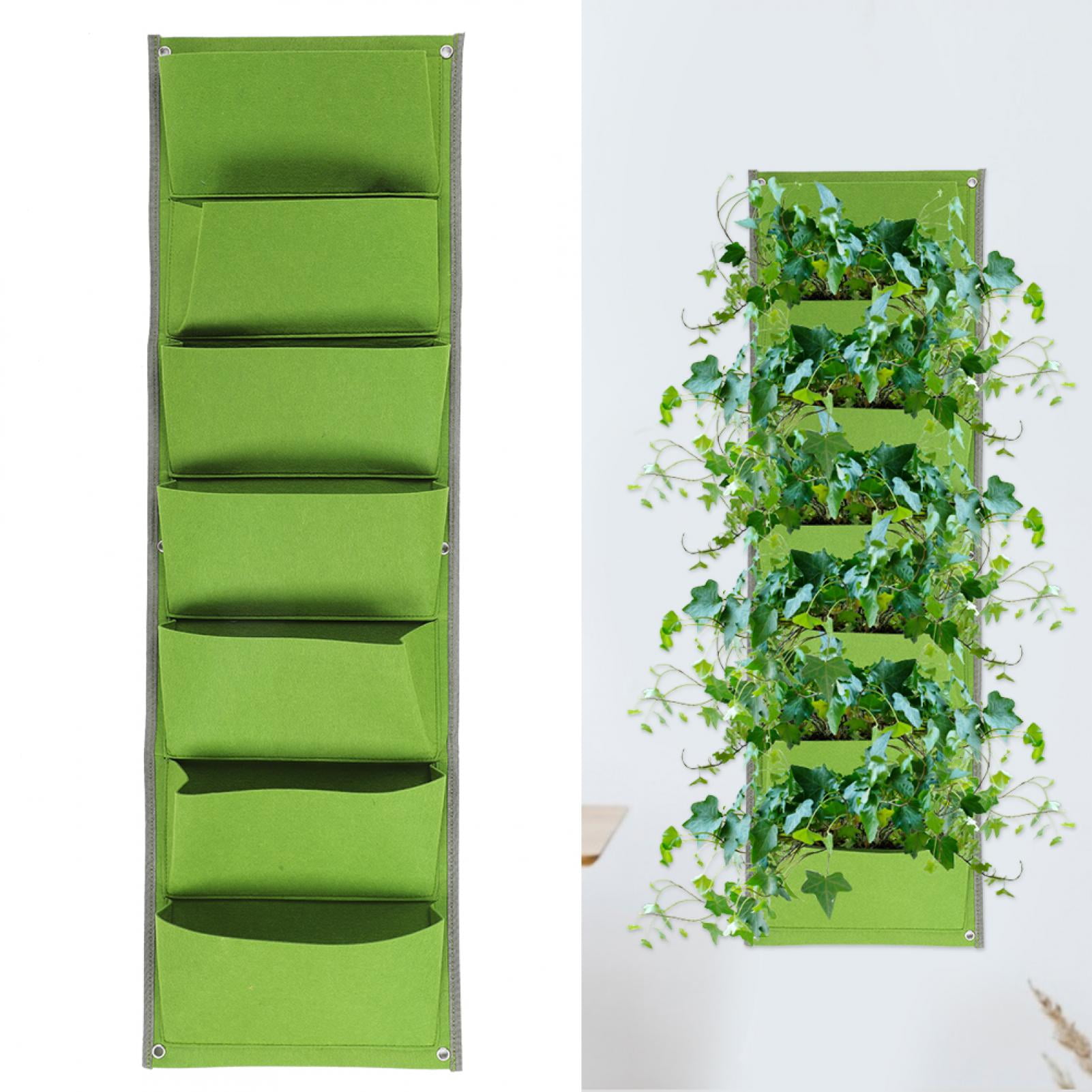 Wall Hanging Planters, 7 Pockets Vertical Felt Plant Bag Resistant ...