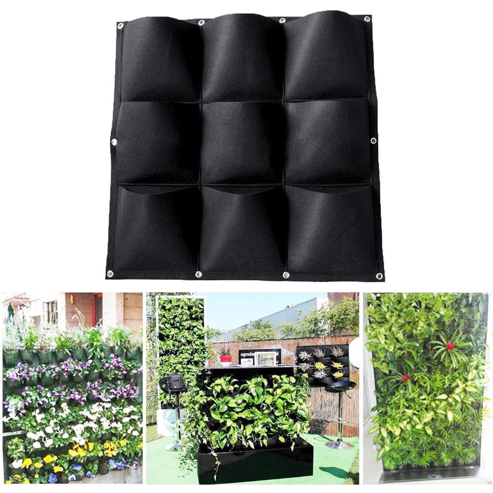 Wall Hanging Planting Bag,9 Pockets Vertical Garden Planters Bag For ...