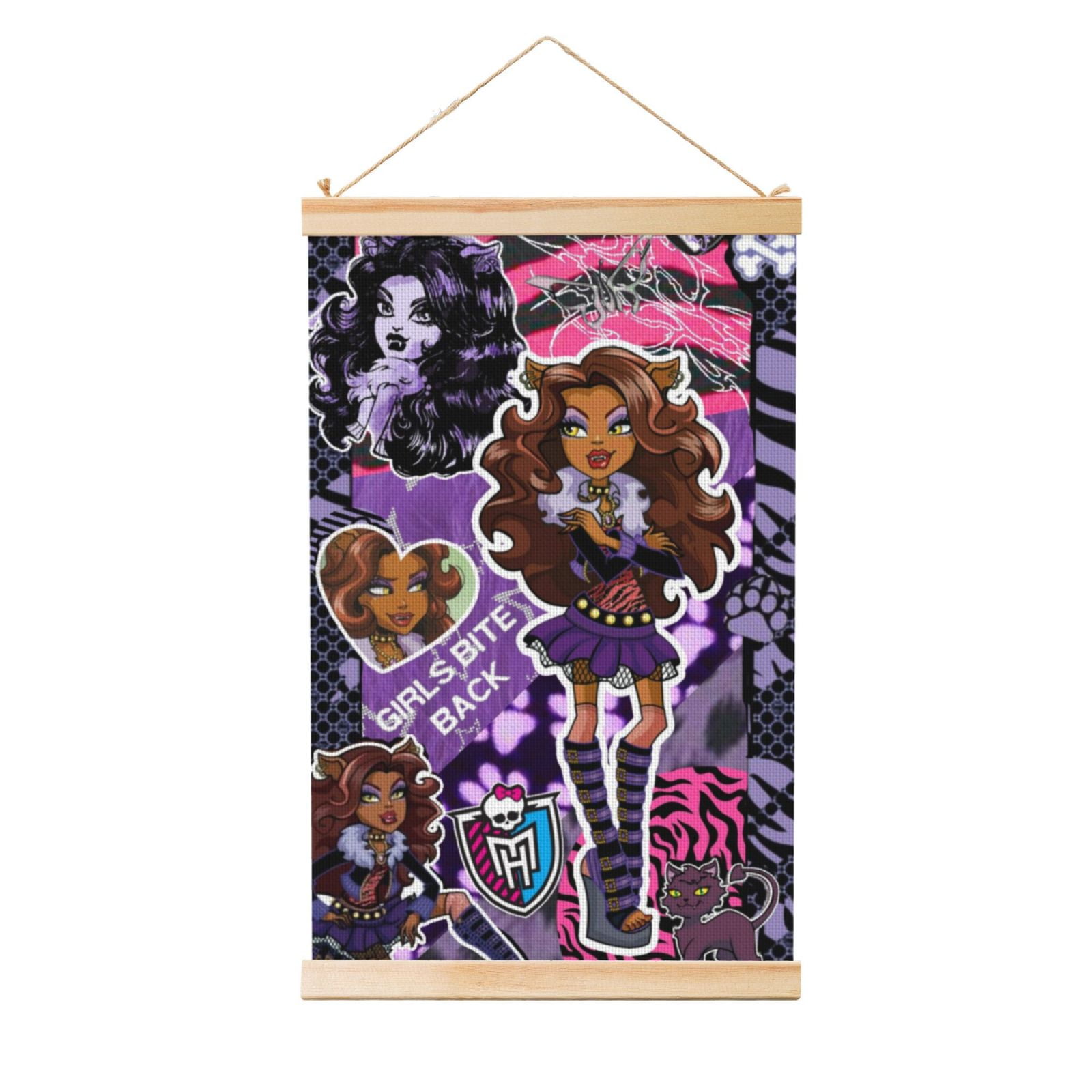 Wall Hanging Poster Monster High Canvas Artwork With Wooden Frame ...