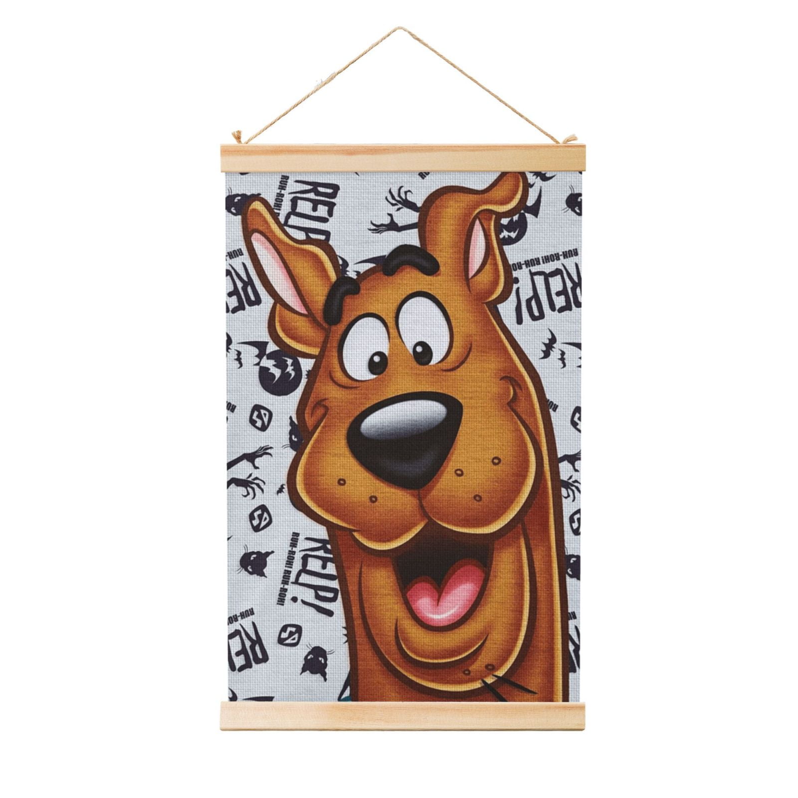 Wall Hanging Poster Scooby-Doo Canvas Artwork With Wooden Frame Scroll ...