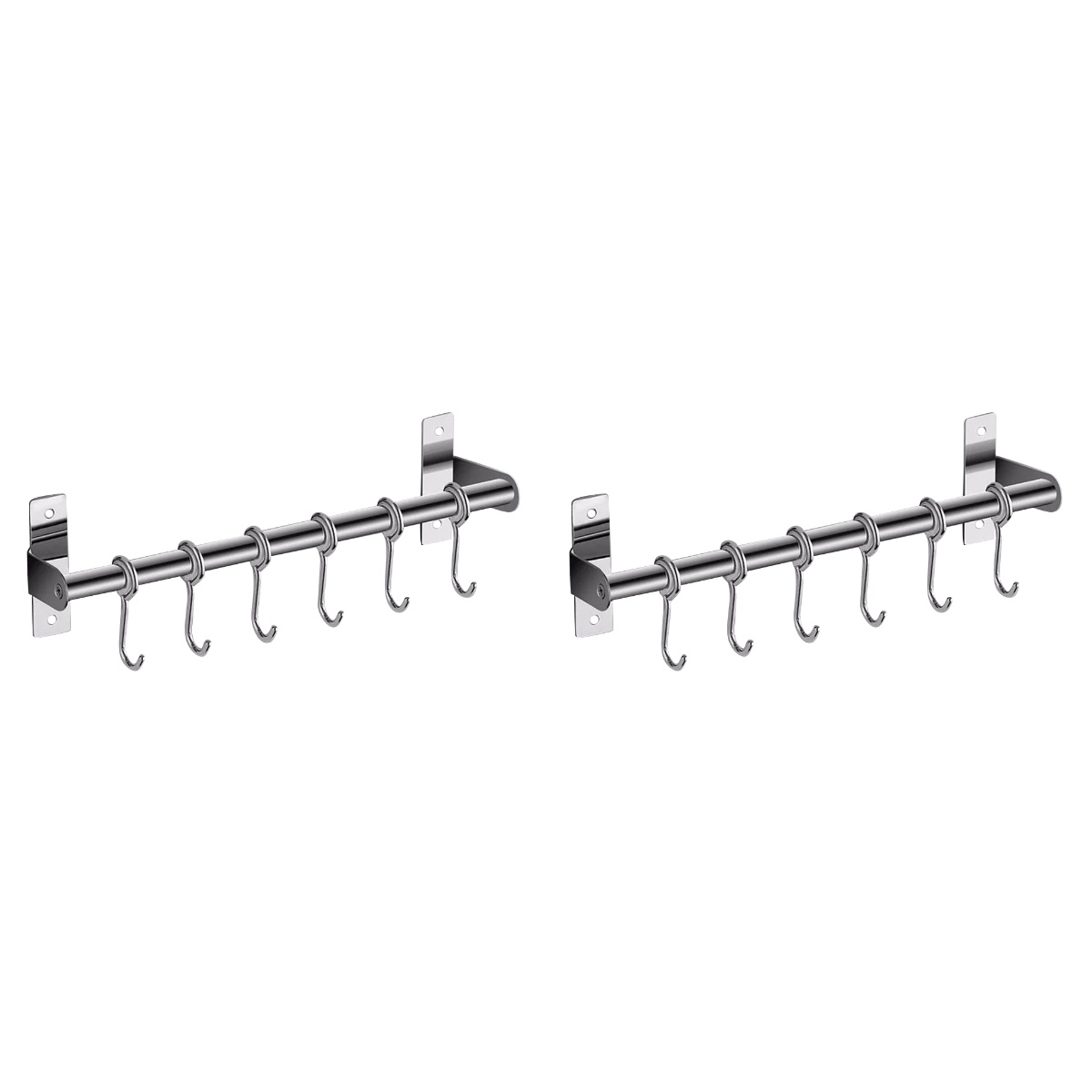 Wall Hanging Rack Kitchen Hooks Stainless Steel Cooking Utensils Closet ...