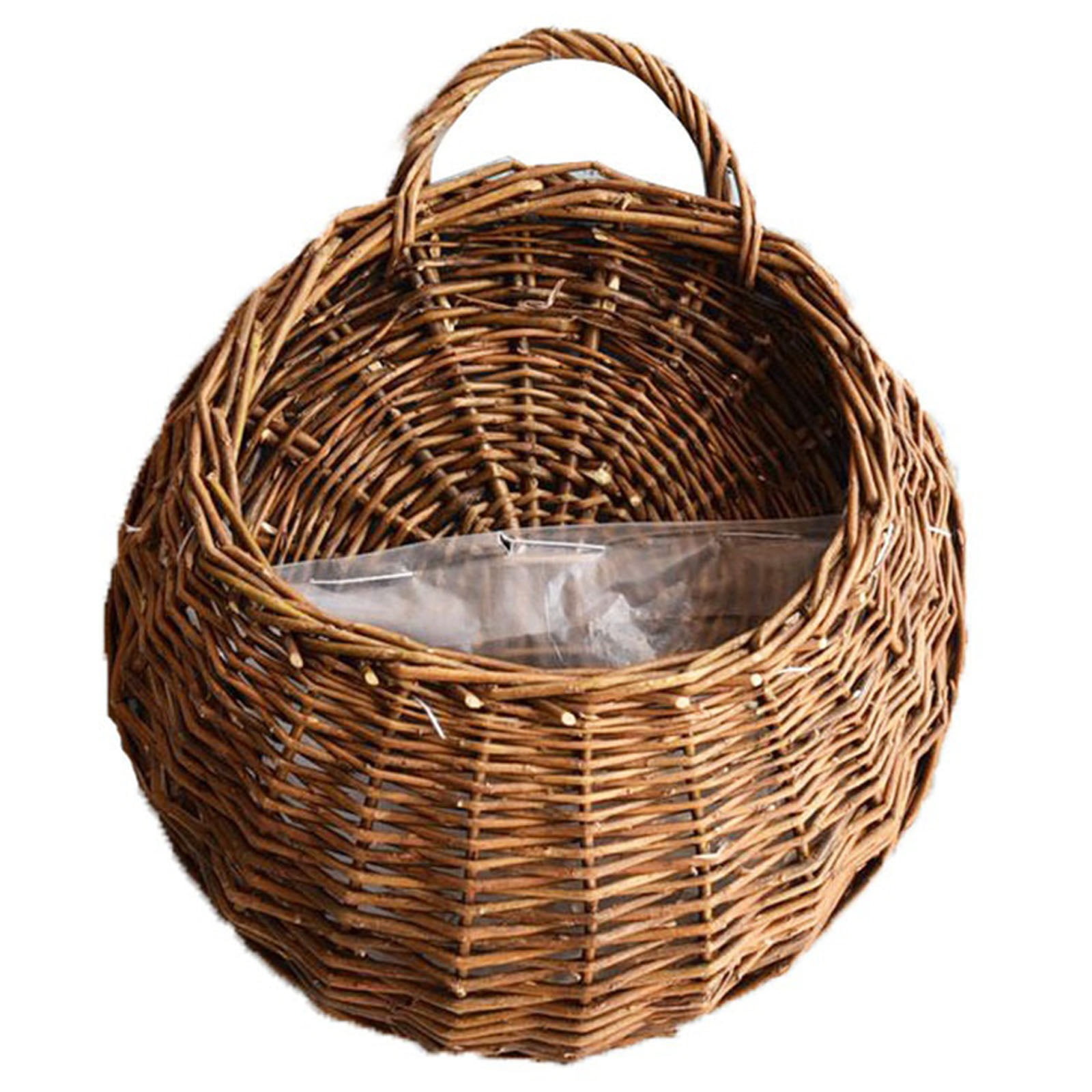 Wall Hanging Rattan Basket Planter for Indoor Outdoor Plants Flowers ...