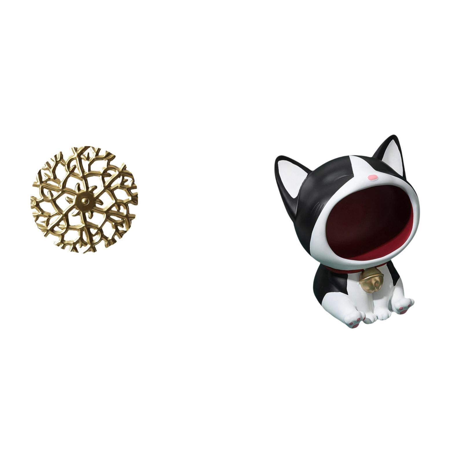 Wall Hanging Sculpture Cat Statue Key Bowl Wrought Iron Resin ...