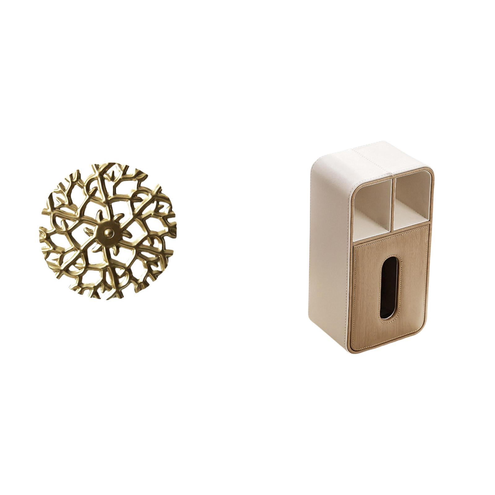 Wall Hanging Sculpture Tissue Box Cover Decorative Disc Iron and PU ...