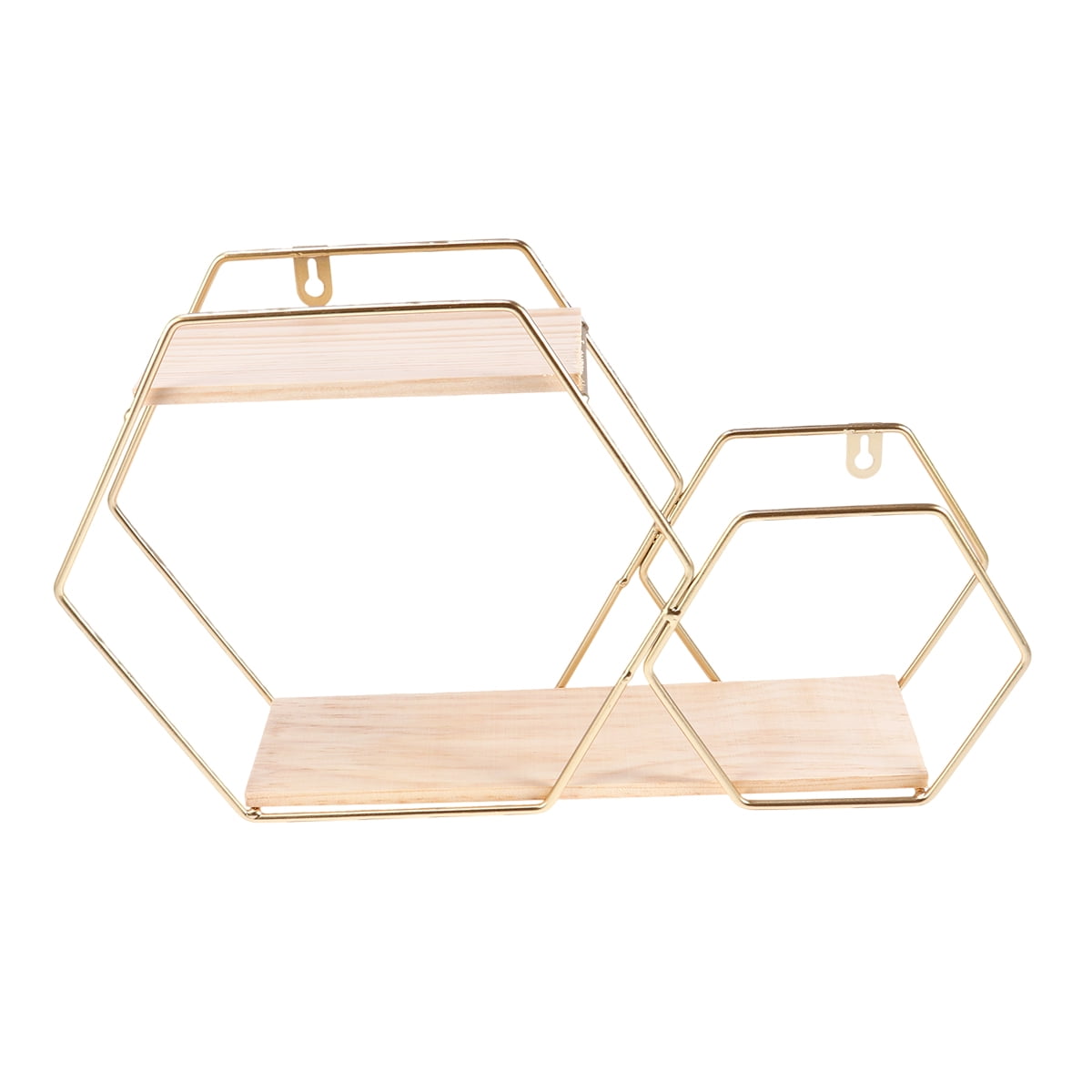 IMIKEYA Golden Iron Storage Rack for Home Decoration Dual Hexagonal ...