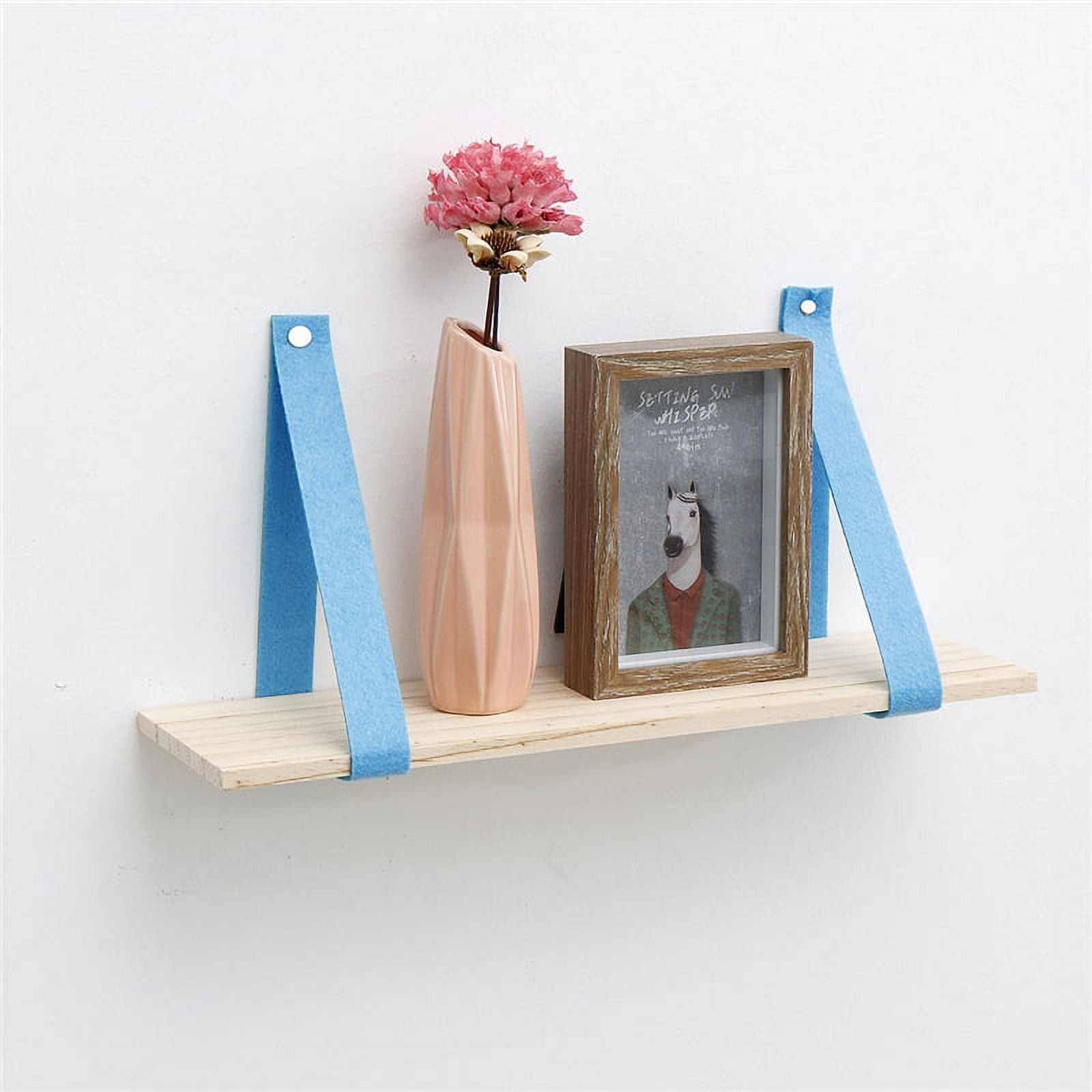 Wall Hanging Shelf, Premium Wood Swing Hanging Shelf with 2 Ropes Wall ...