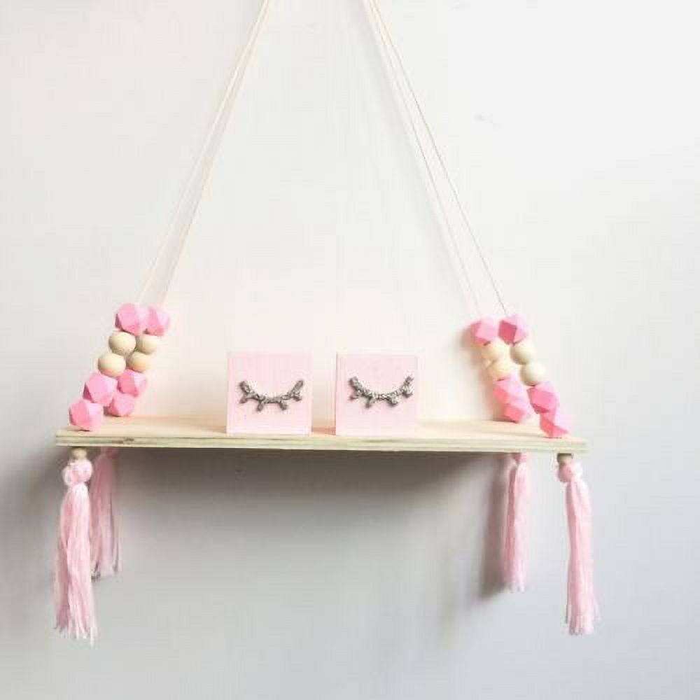 Wall Hanging Shelves, Rustic Wood Floating Shelf with Rope Cozy Room ...