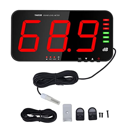 Wall Hanging Sound Levels Meter Digital Decibel Meter With Alarm Decibel Monitoring Tester Noise