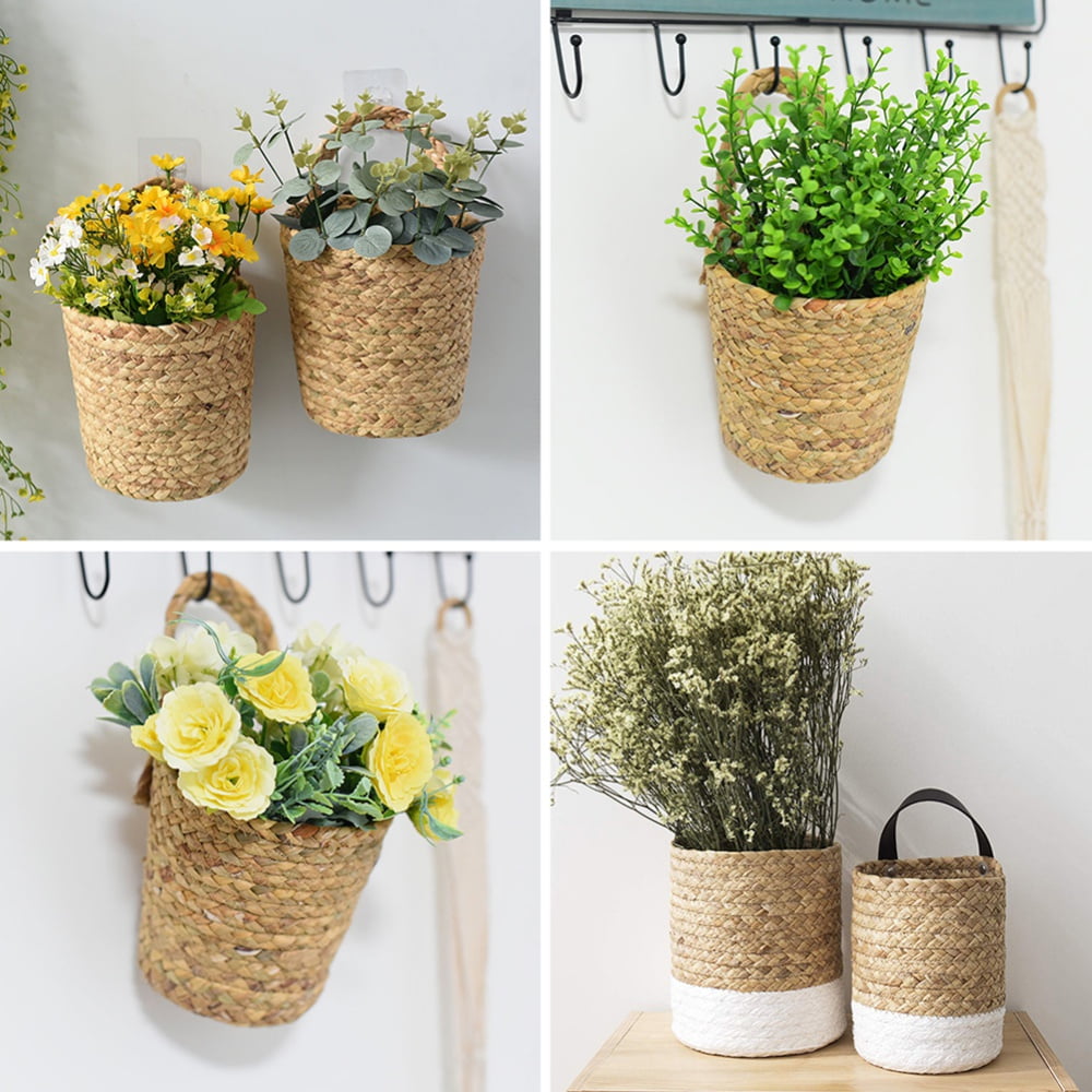 Wall Hanging Storage Baskets,Cotton Rope Handle Storage Organizer,Woven ...