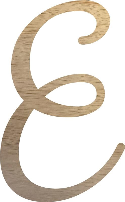Wall Hanging Wooden Letter E, Unfinished Wood 6'' Tall Alphabet Craft ...