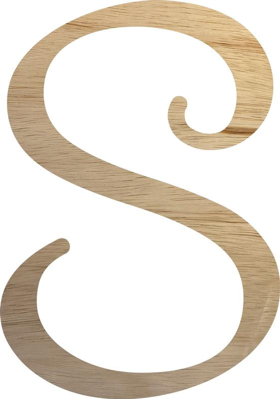 Wall Hanging Wooden Letter S, Unfinished Wood 6'' Tall Alphabet Craft ...