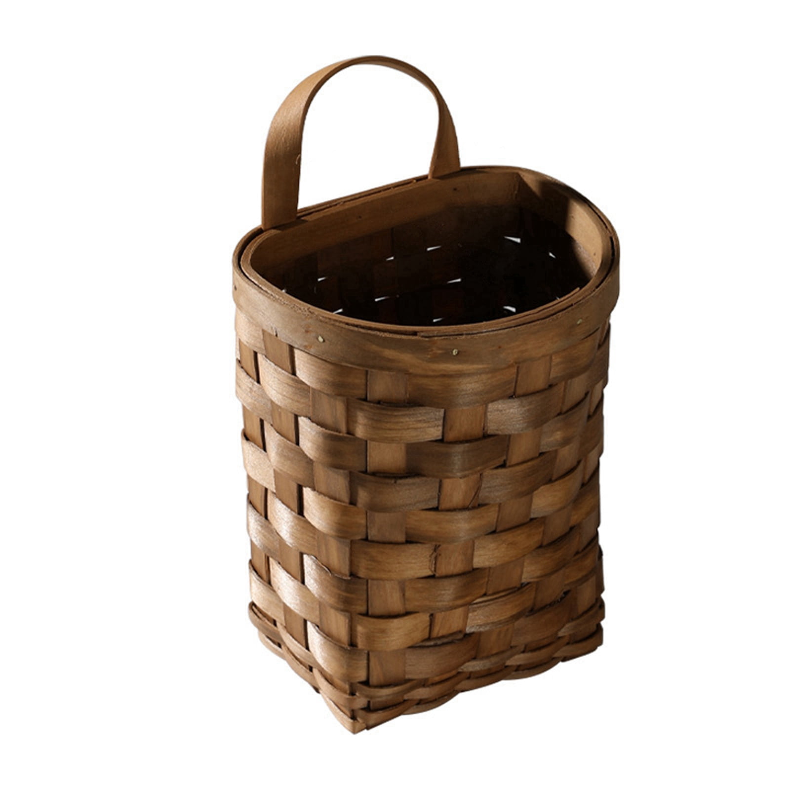 Wall Hanging Woven Basket Bamboo Handmade Farmhouse Kitchen Storage ...