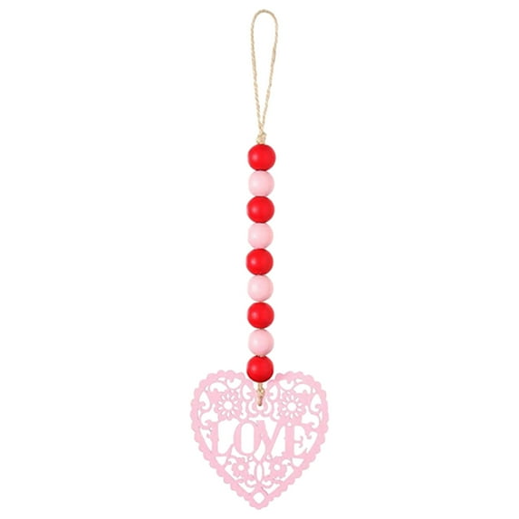 Wall Hangs Decor,Valentine's Day Wood Beads String Decorative Pendant ...