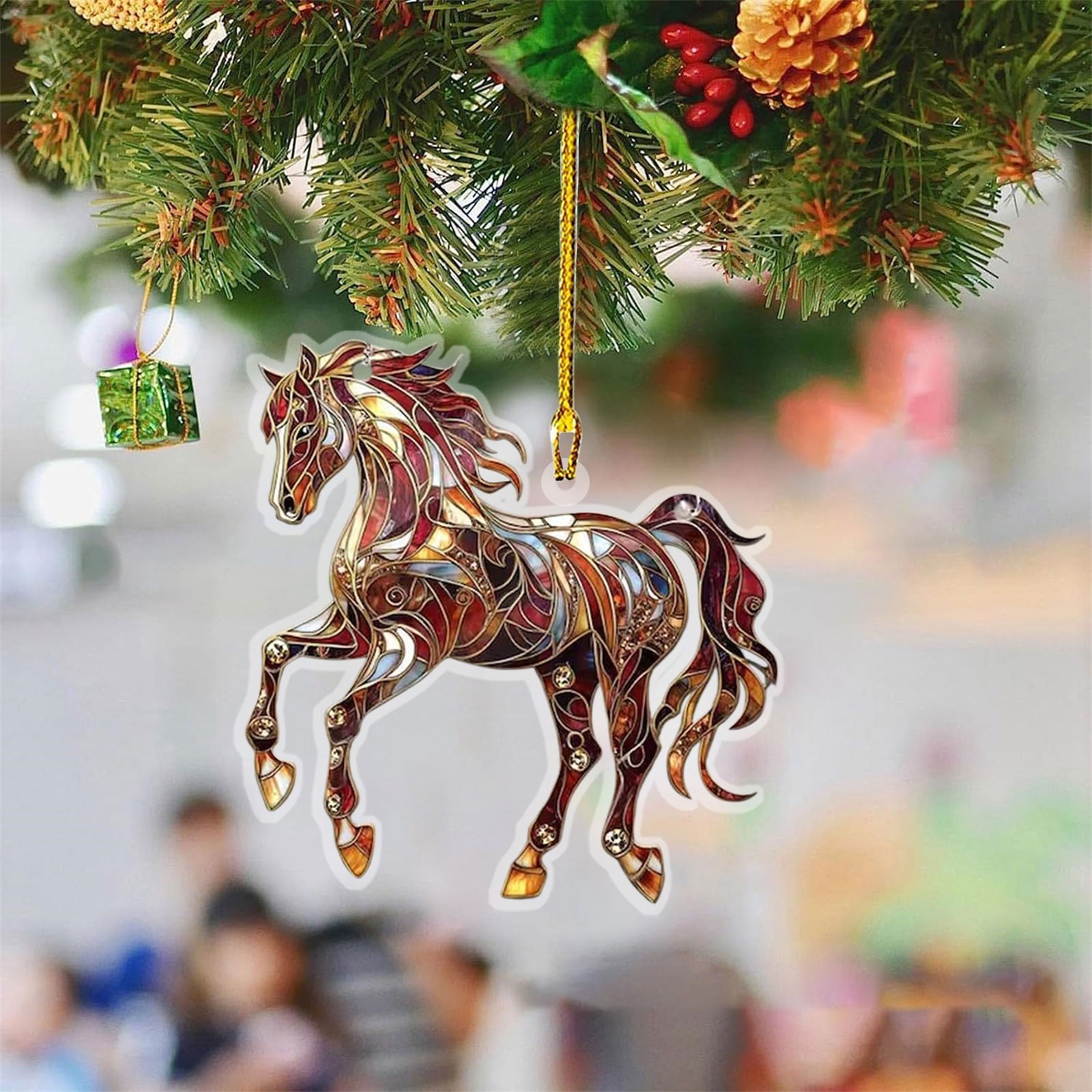 Wall Hangs,Horse Christmas Ornament 2025 Horse Ornaments For Christmas ...