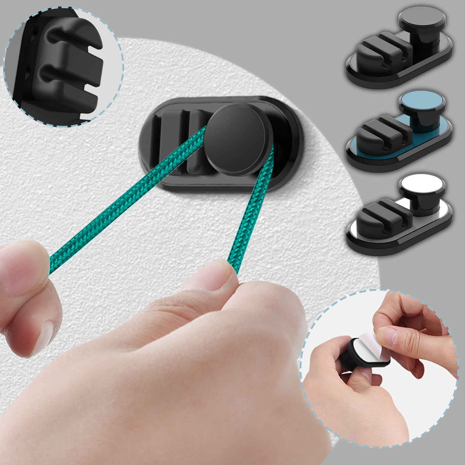 Wall Hook Storage Hanger Organizer Car Hook For USB Cable Key Headphone ...