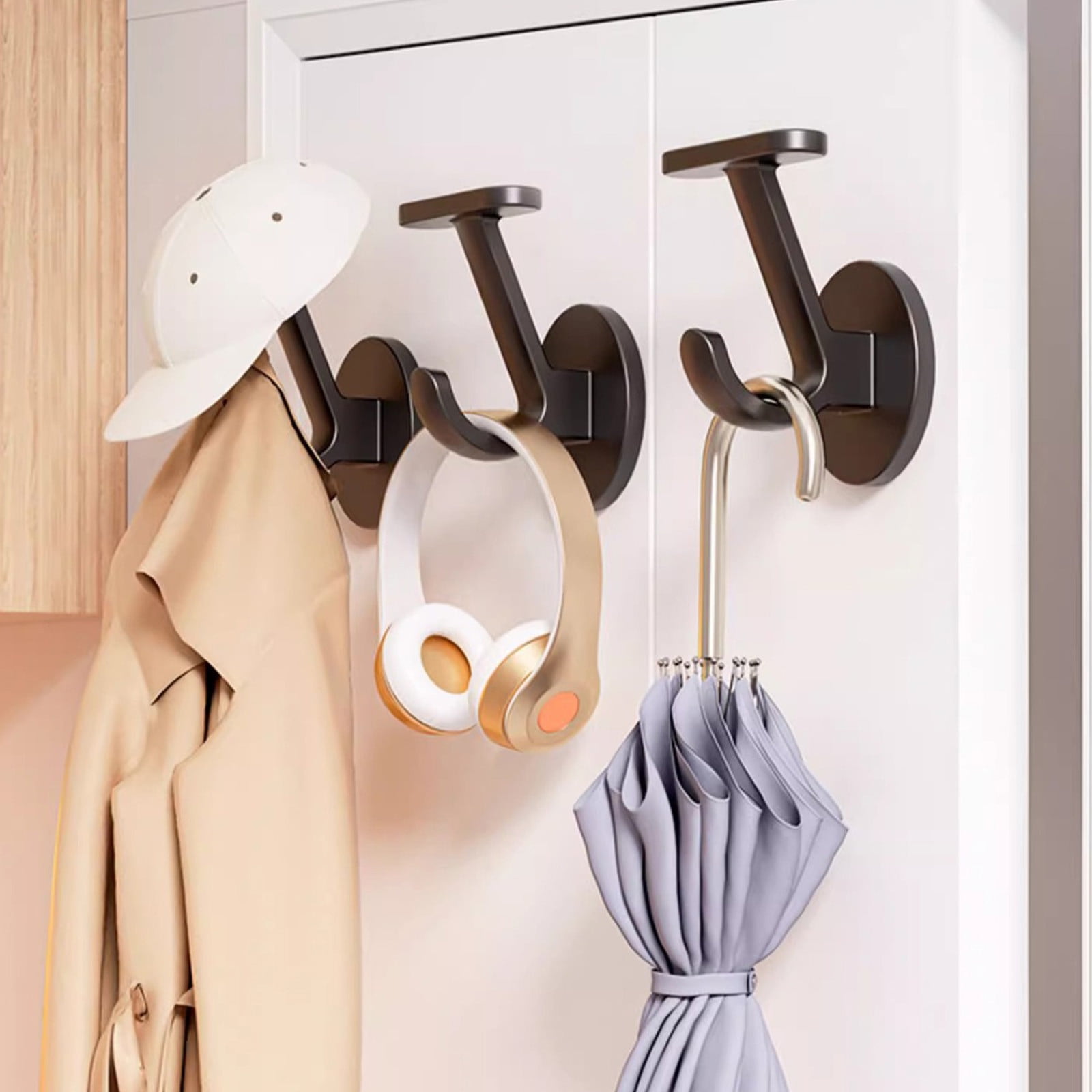 Wall Hooks | Adhesive Clothes Rack | Plastic Coat Hooks | No Punching ...