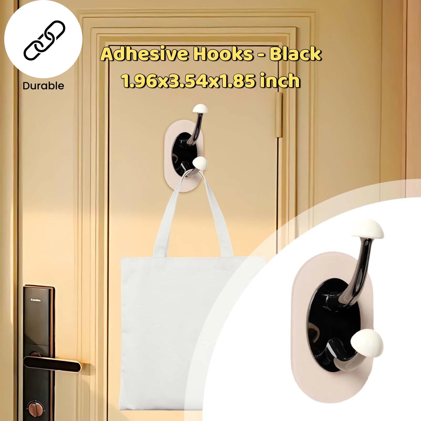 Wall Hooks - Adhesive Hooks - Cute Mushroom Shape Head Sucker Hook Hole-free Load-bearing ...