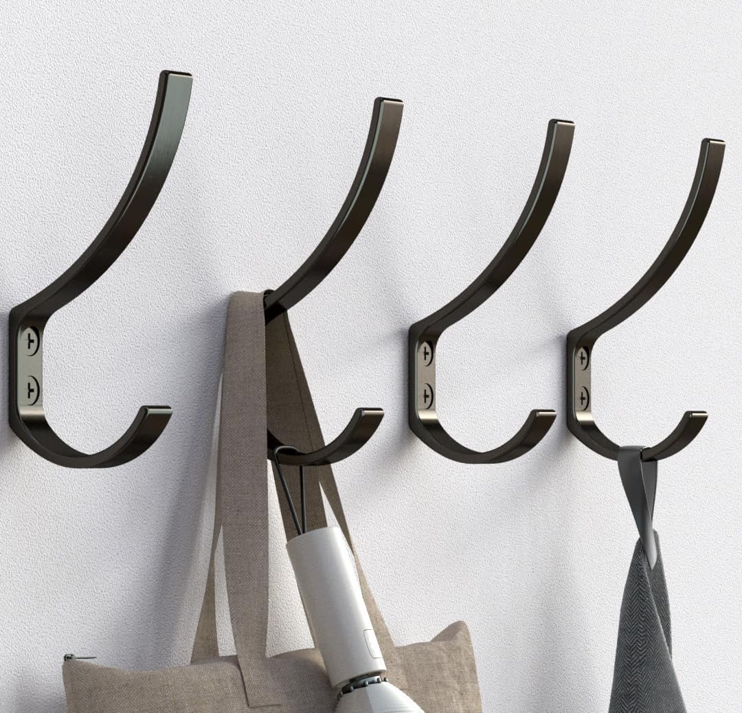 Wall Hooks for Hanging Coat: Large Heavy Duty 20LB, Black Hanger for ...