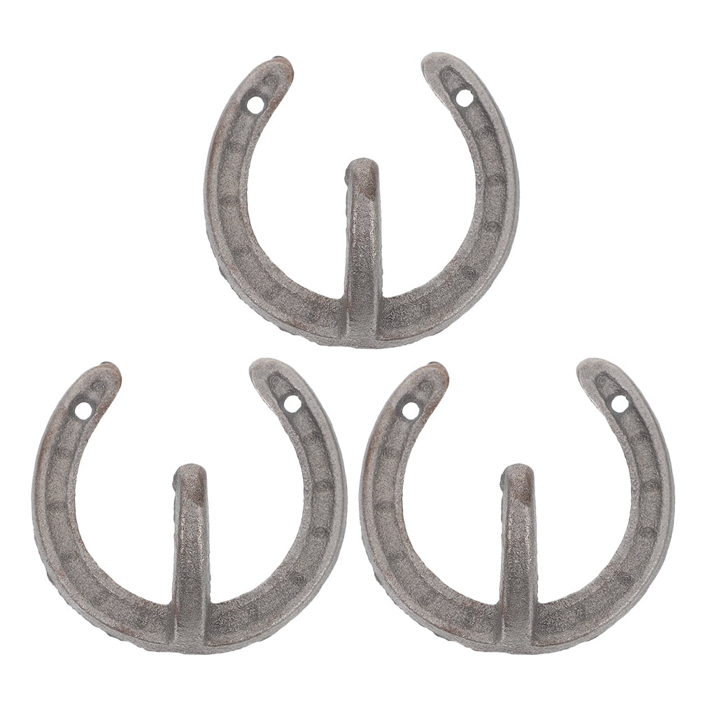 Wall Hooks Hook Hanger Holder Iron Hanging Rack Hat Horseshoe Coat ...