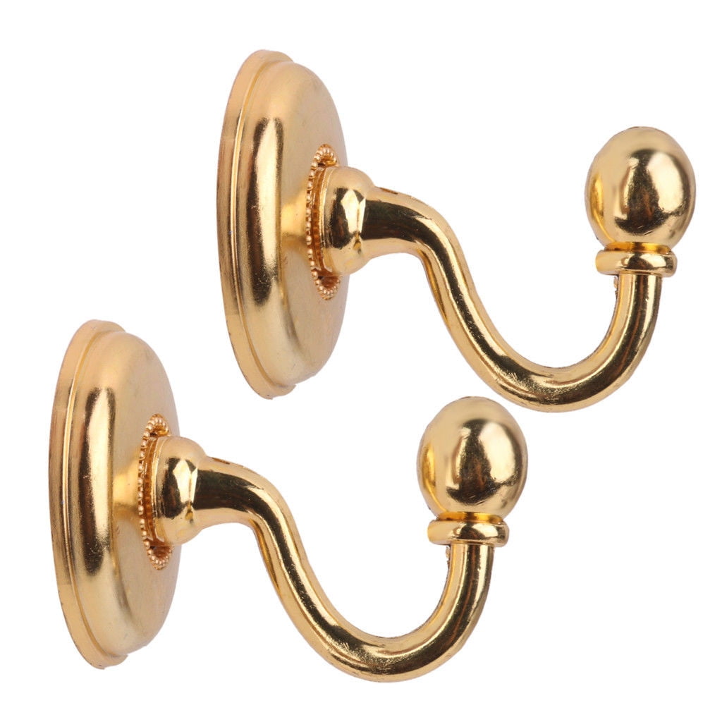 Wall Hooks for Curtains - Metal Back Curtain Holdback Holder Hanger ...