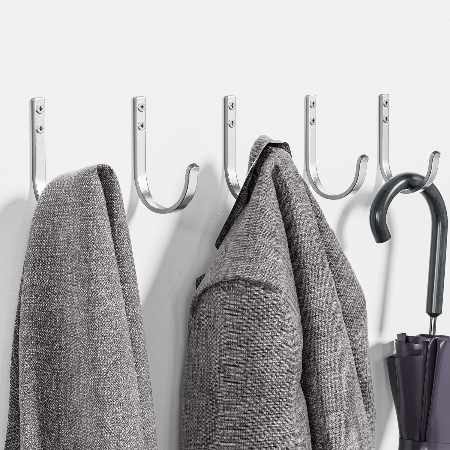 Wall Hooks for Hanging Towel/Coat - 22LB Screw in Metal Hanger Wall ...