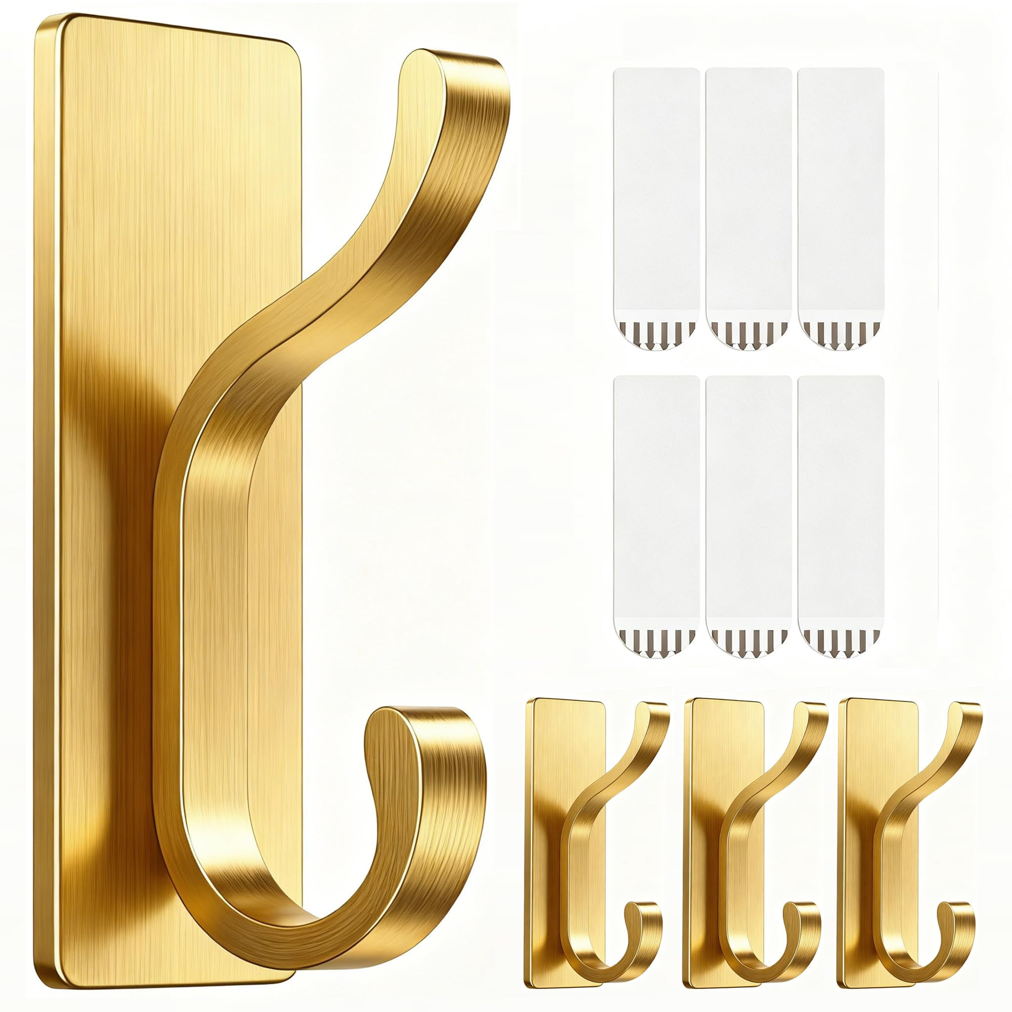 Wall Hooks with Adhesive Strip - Easy to Remove, No Residue, Strong ...