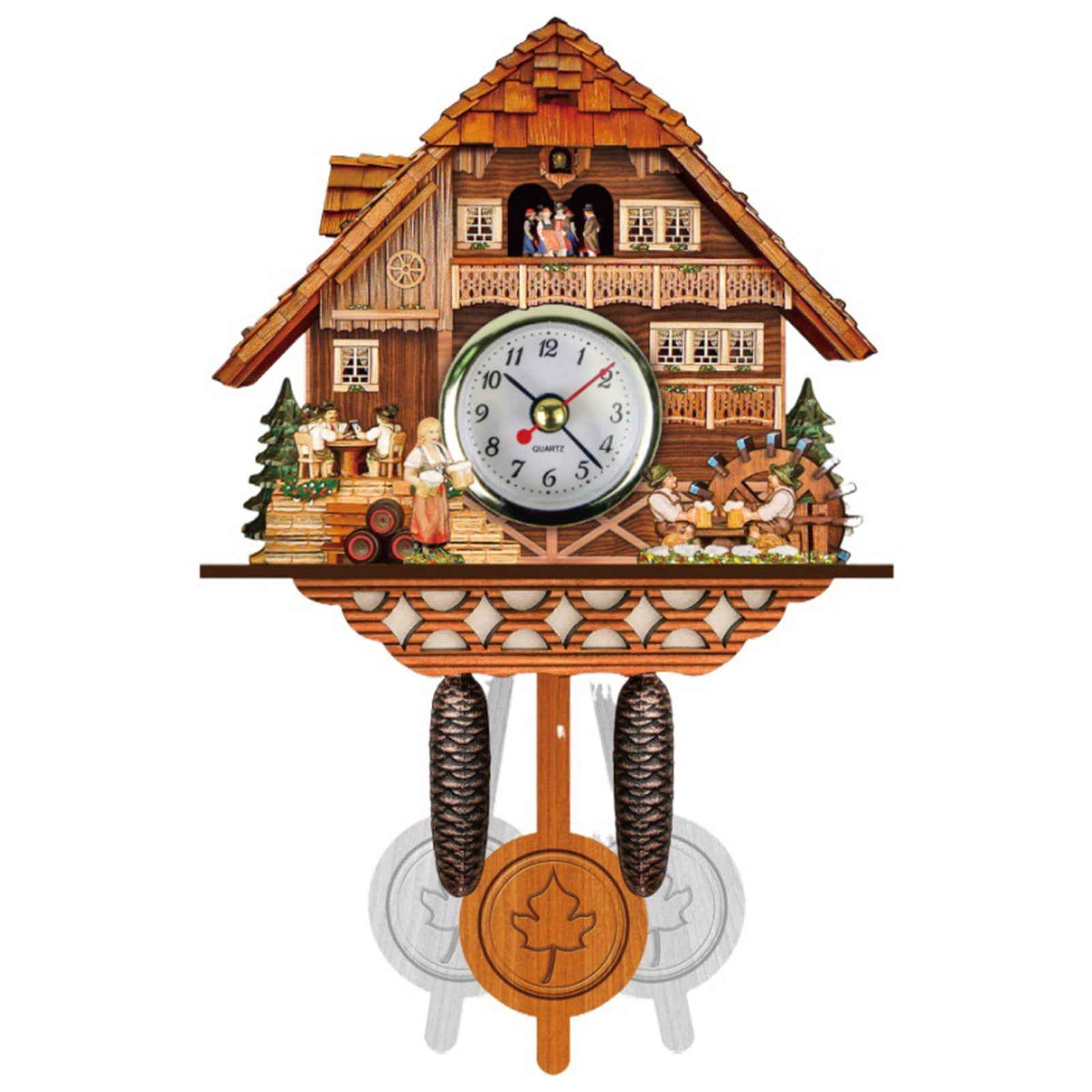 Wall House Wall Clock Plastic Cuckoo Alarm Clock Wall Mount Clock for ...
